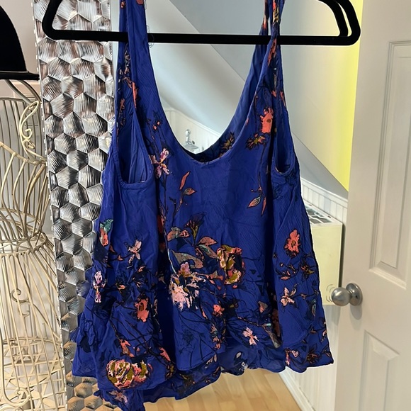 intimataly | Tops | Royal Blue Flower Shirt | Poshmark